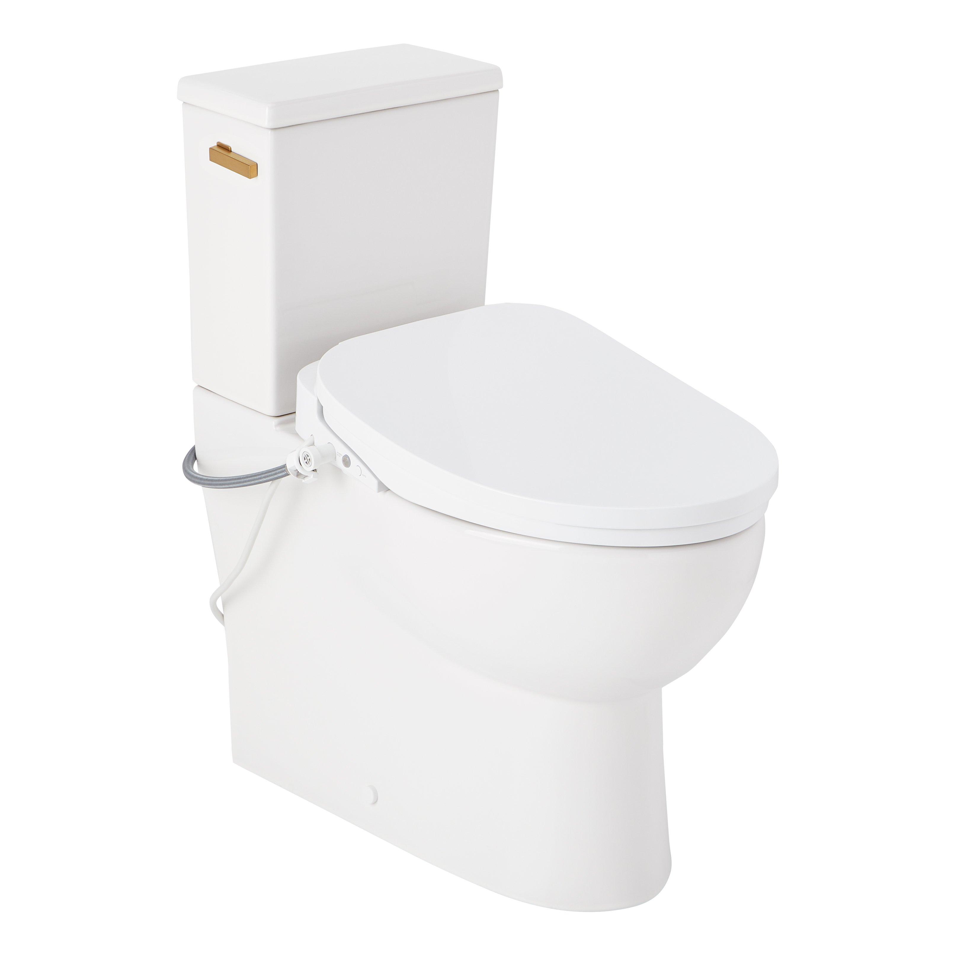 Lavrik Two-Piece Skirted Elongated Toilet with Reversible Tank - Bidet ...