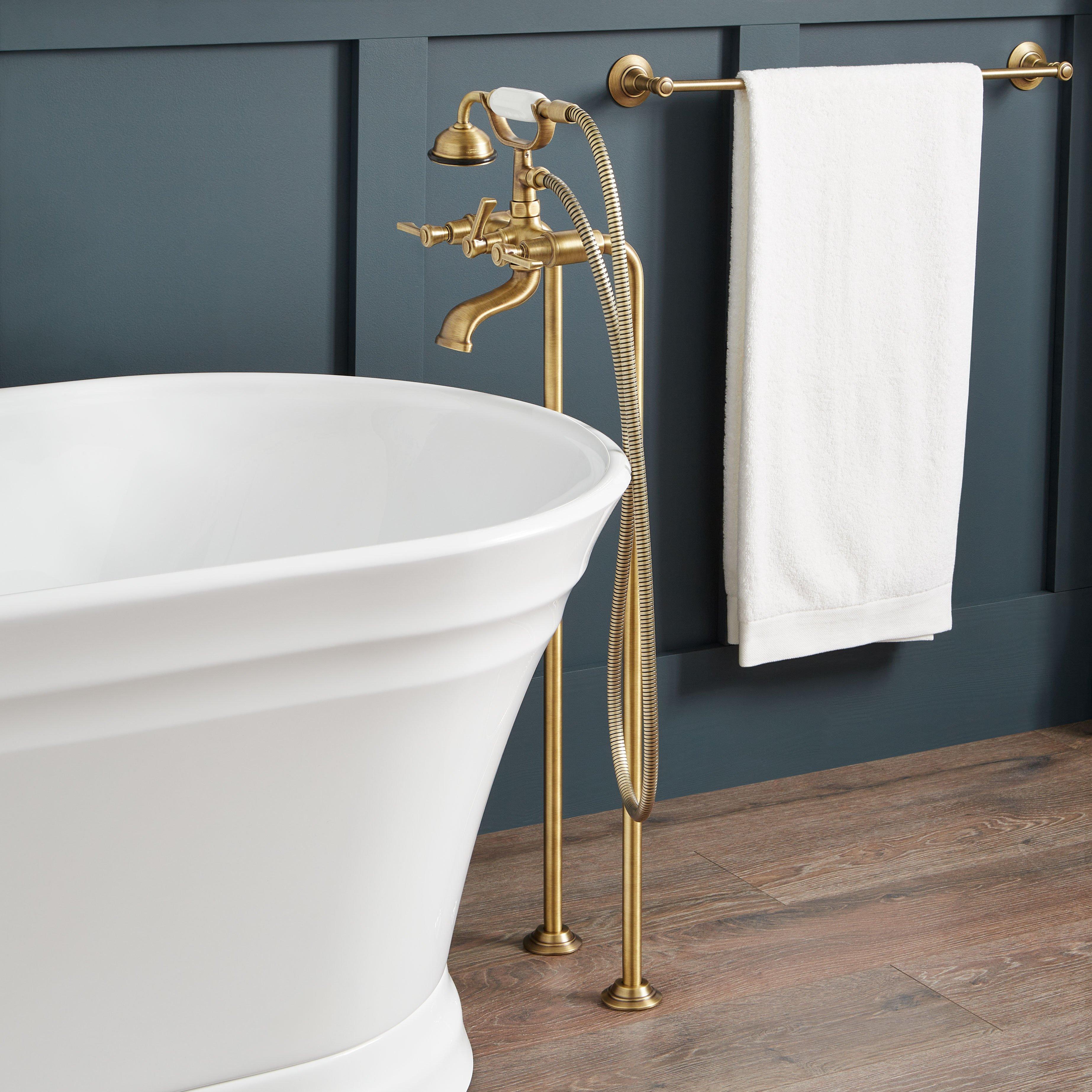 Marceau Freestanding Tub Faucet with Hand Shower - Lever Handle ...