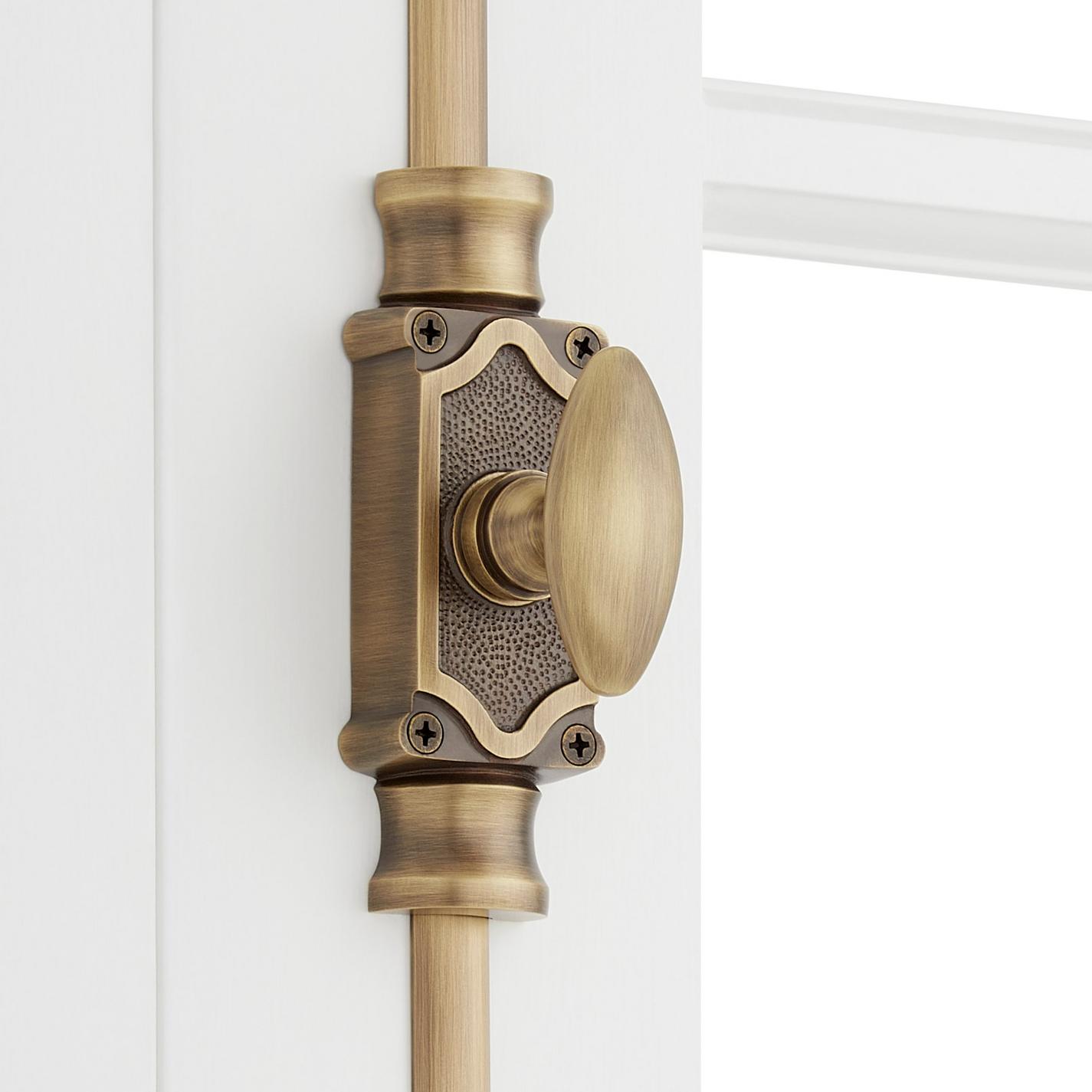 Corabel Brass Cabinet Cremone Bolt - Antique Brass | Signature Hardware