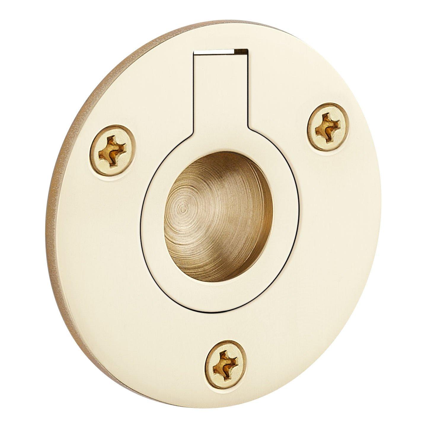 2" Elowen Brass Recessed Pocket Door Ring Pull - Polished Brass | Signature Hardware