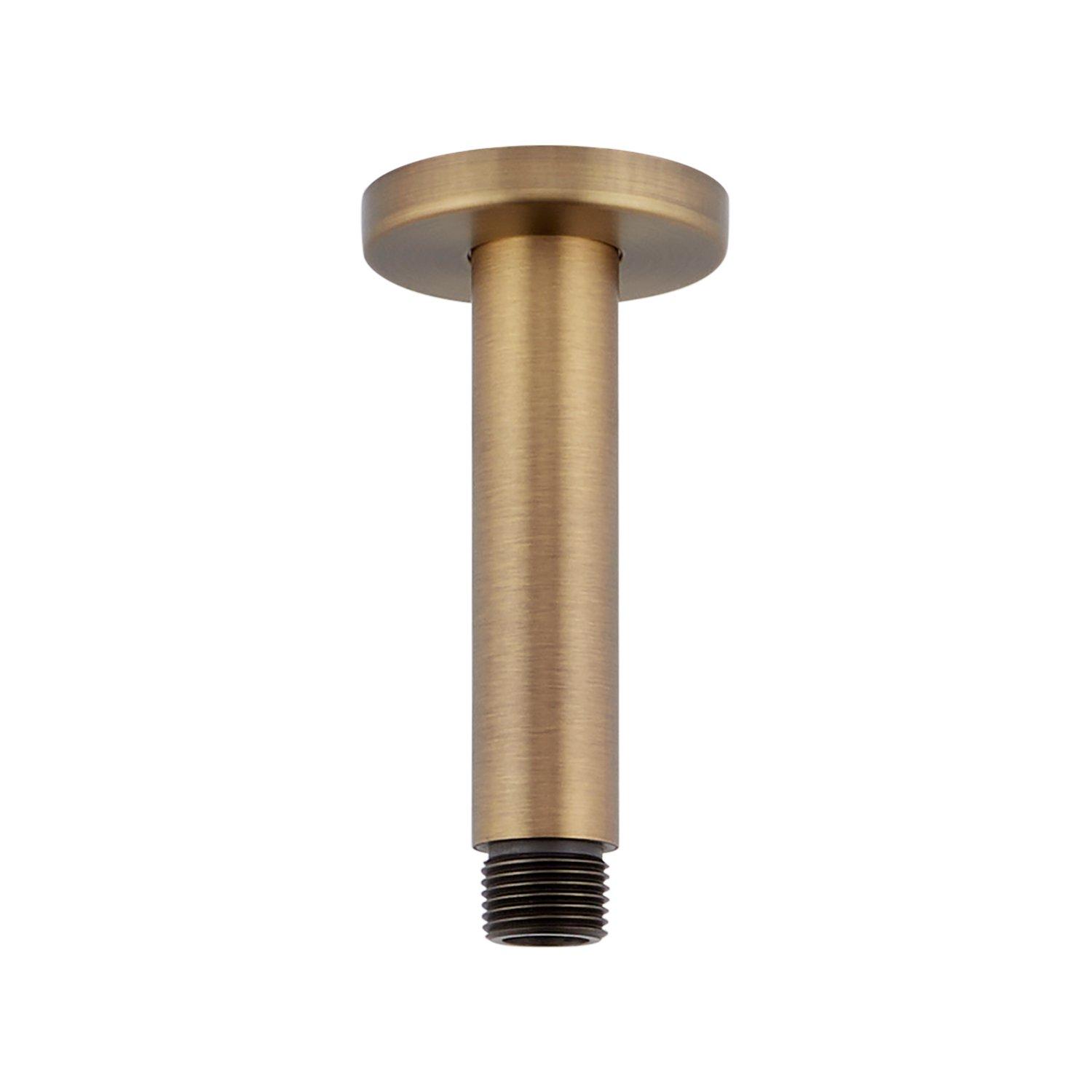 FundamentALL 4" Ceiling-Mount Shower Arm and Flange - Aged Brass ...