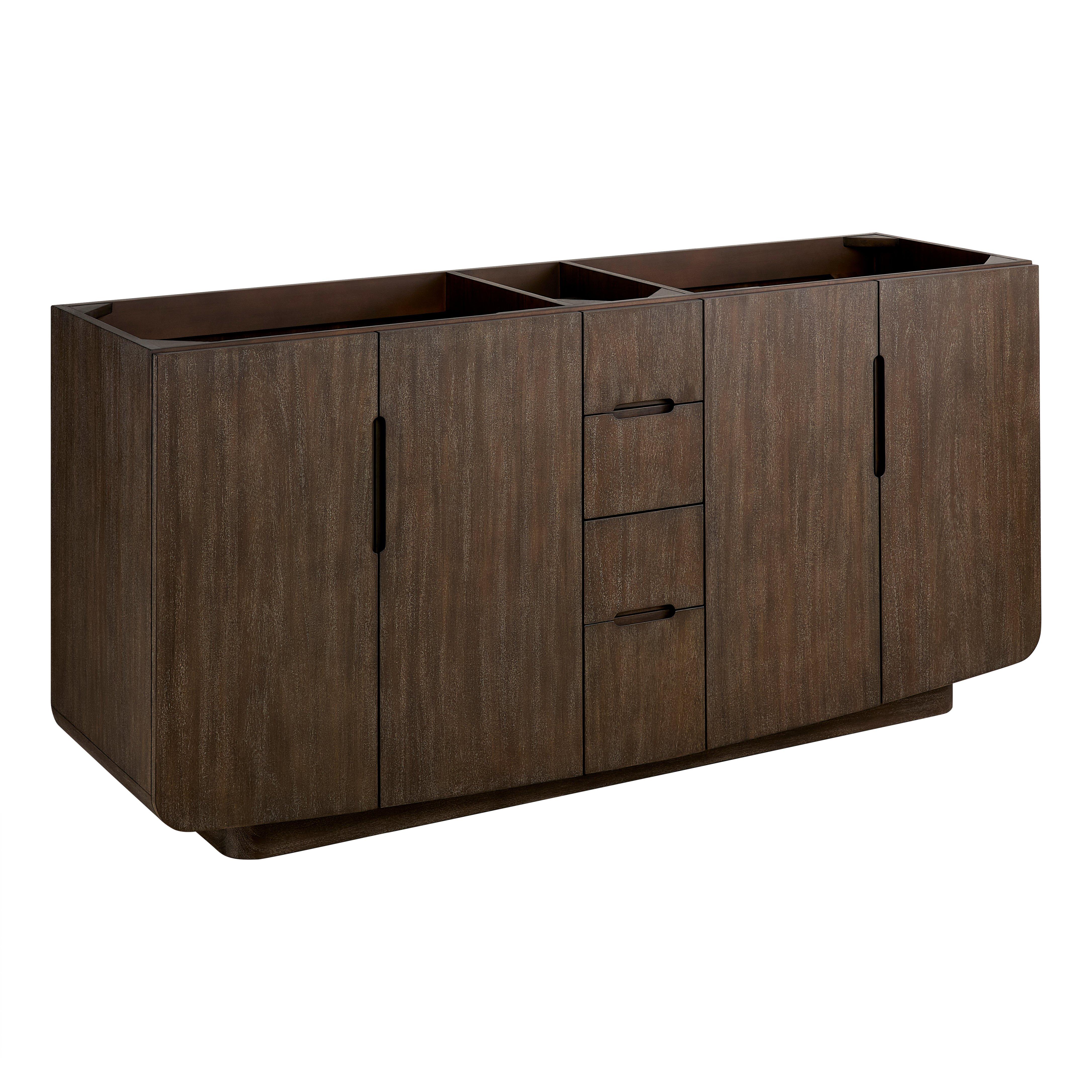 72" Yvon Double Vanity with Outlets - Deep Taupe - Vanity Cabinet Only ...