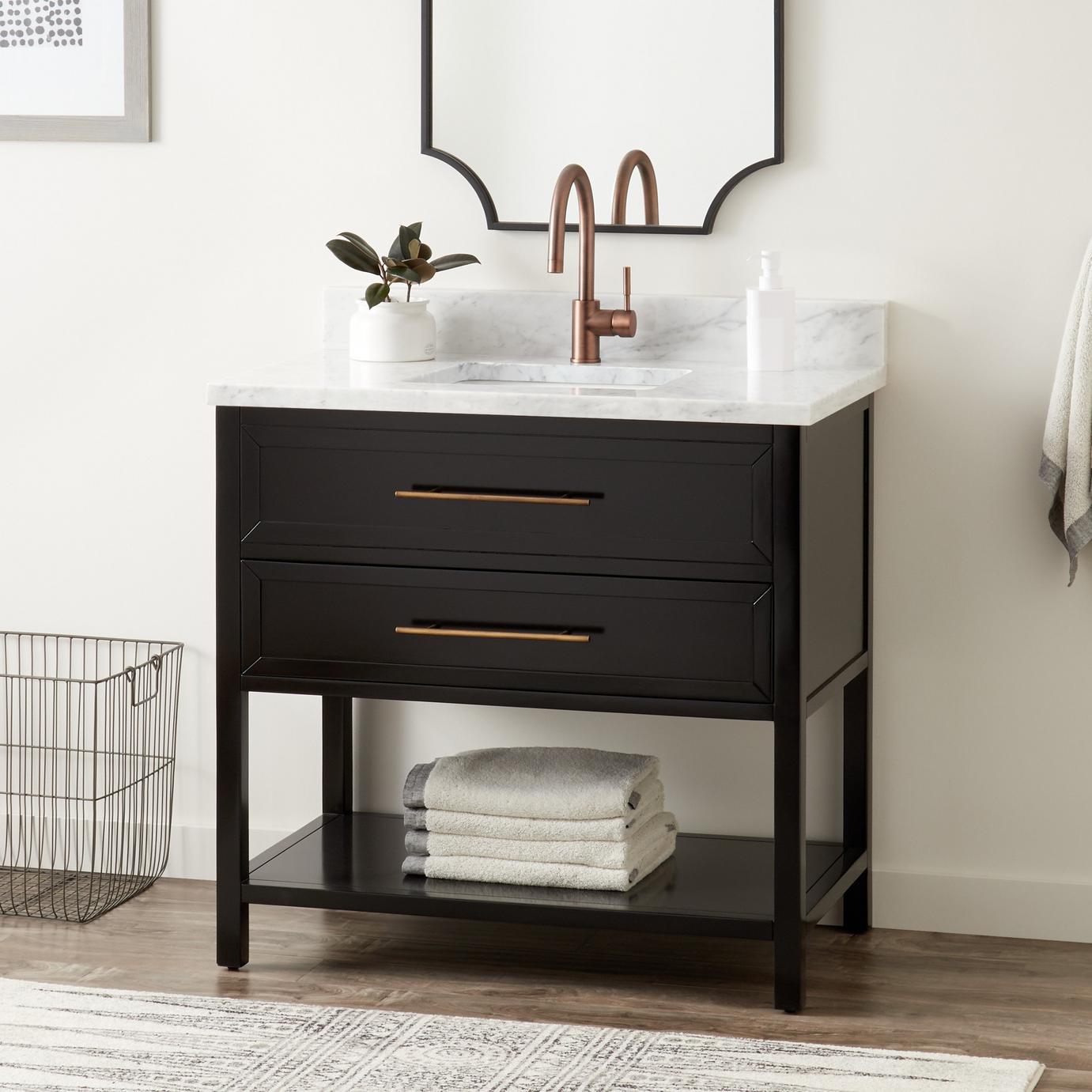 36" Robertson Vanity - Black - Vanity Cabinet Only | Signature Hardware