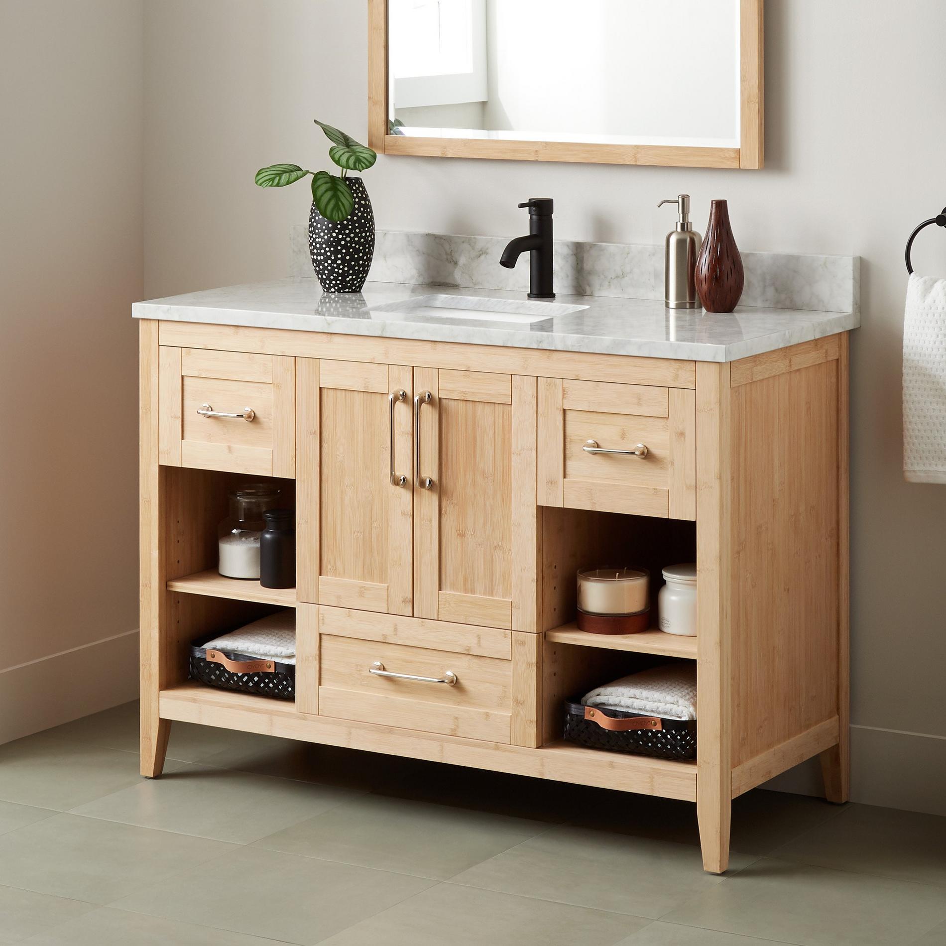 48" Burfield Bamboo Vanity for Rectangular Undermount Sink - Natural ...