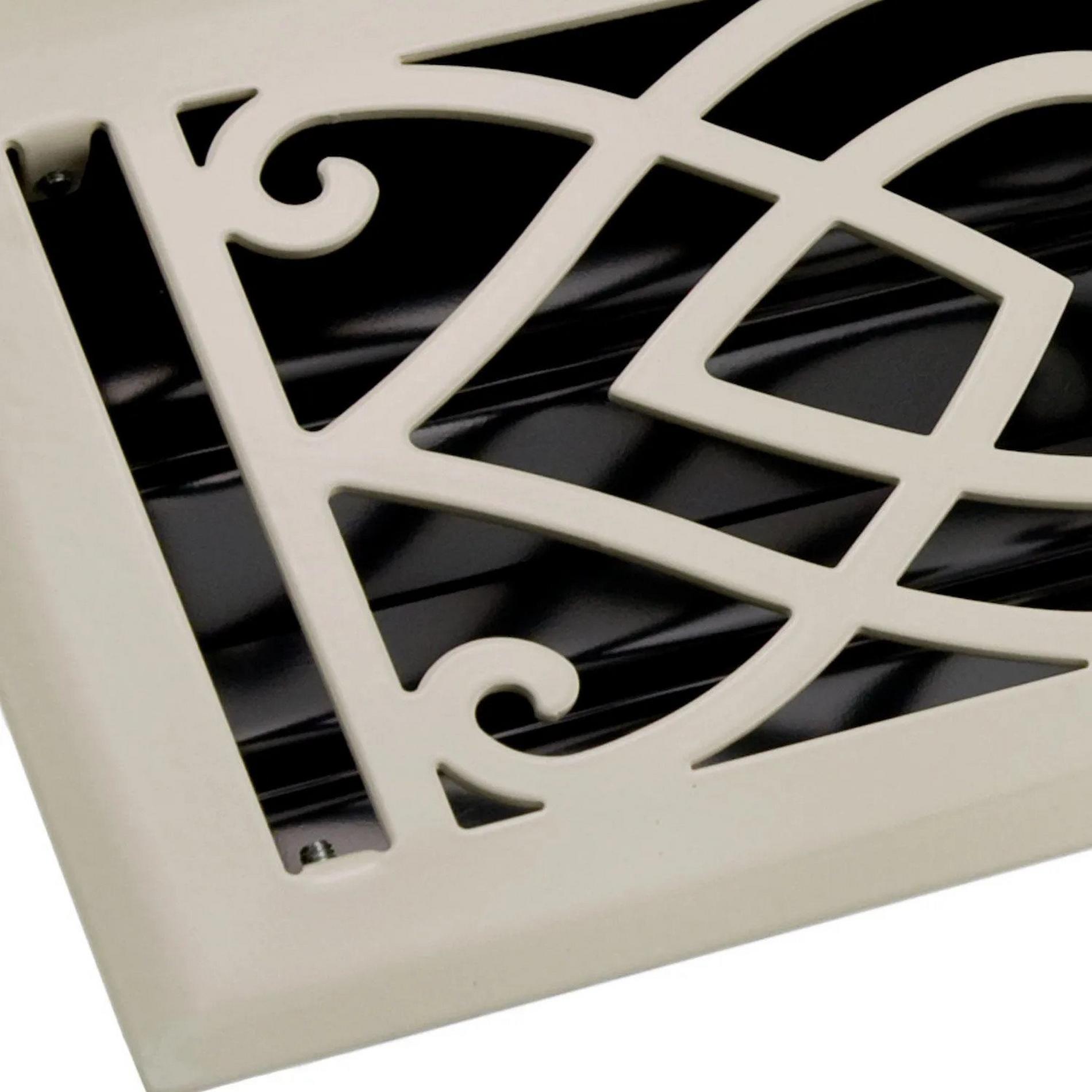 Victorian Steel Floor Register - Almond 6" x 14" (7-1/4" x 15" Overall ...