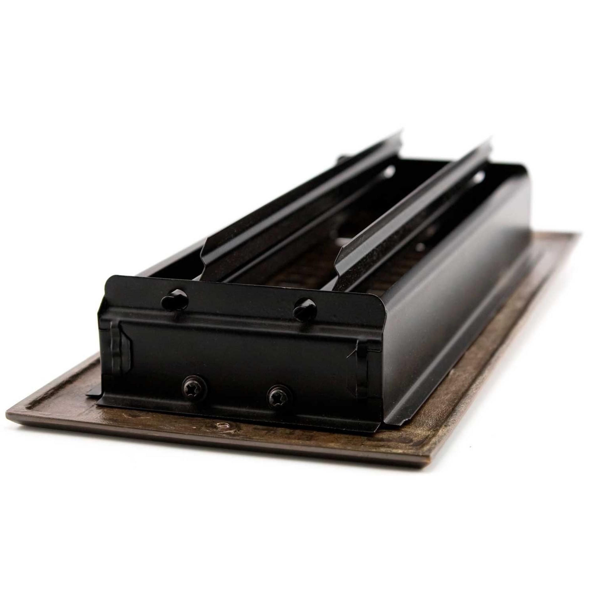 Modern Cast Iron Oversized Floor Register - Black Powder Coat - 6" X 14 ...