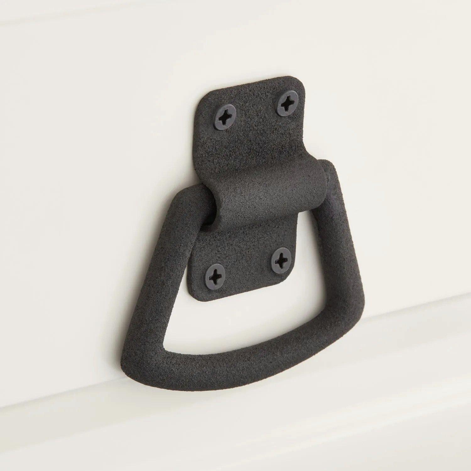 Conley Cast Iron Ring Pull - Black Powder Coat | Signature Hardware
