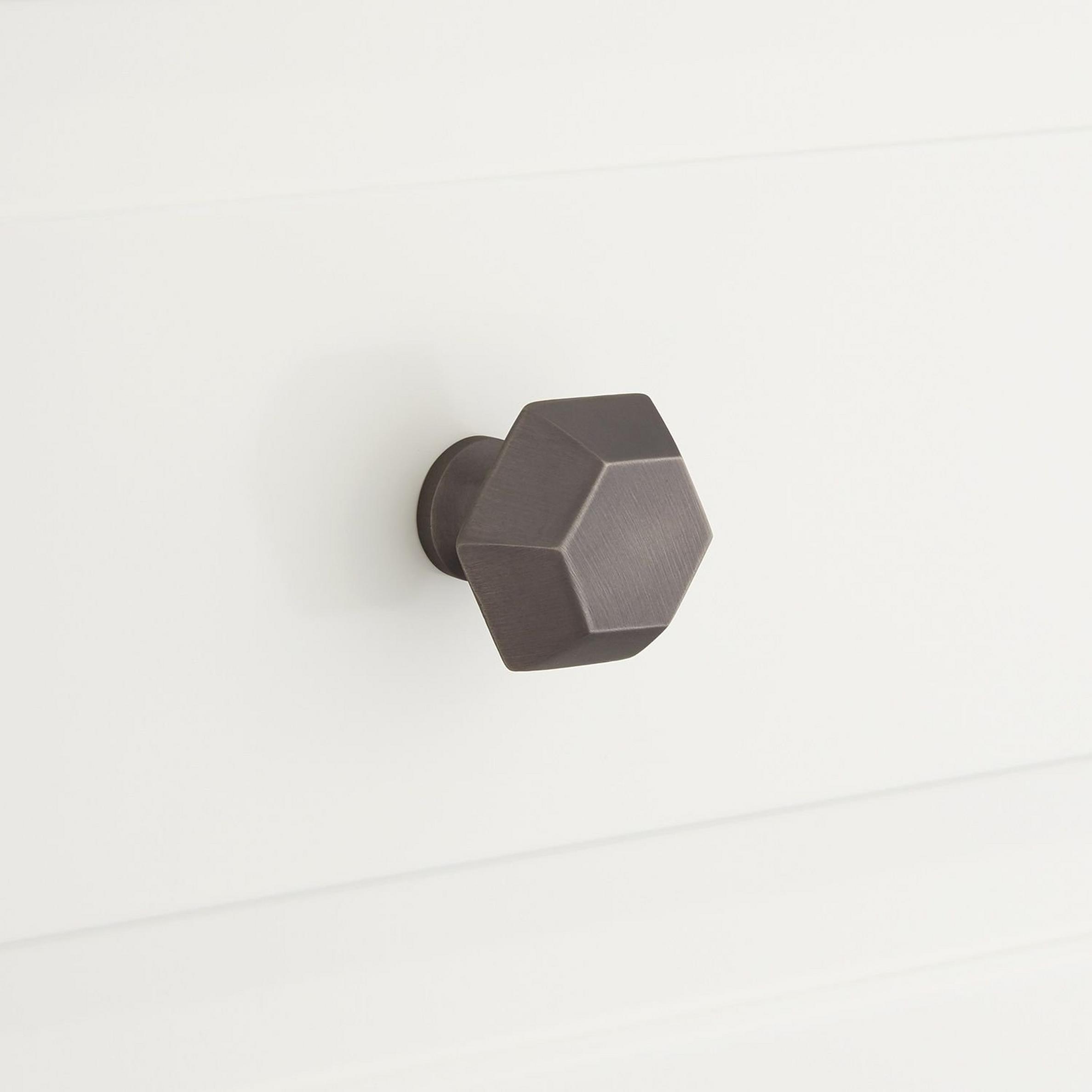 Kalska Solid Brass Hexagonal Cabinet Knob - Black Nickel | Signature ...
