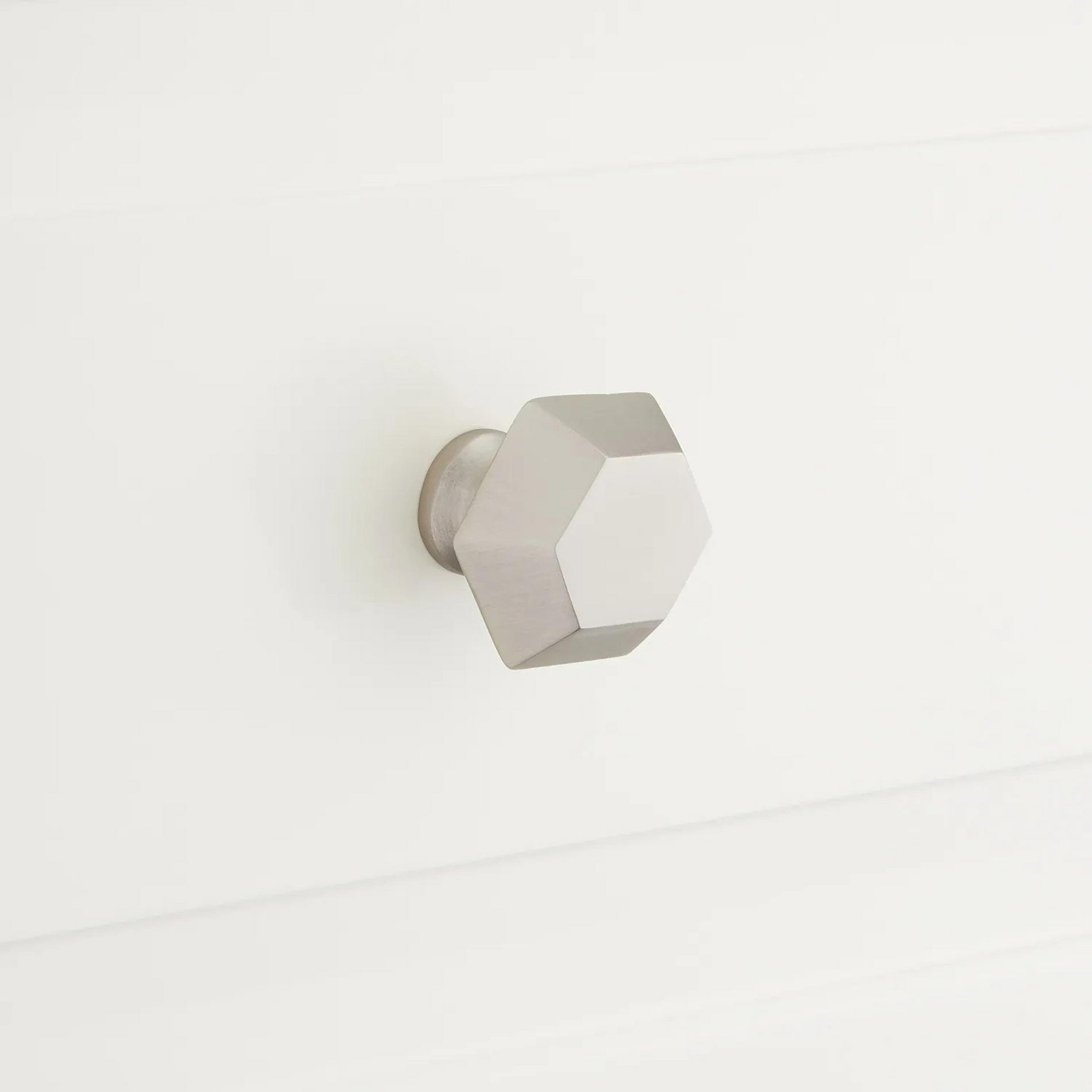 Kalska Solid Brass Hexagonal Cabinet Knob - Black Nickel | Signature ...