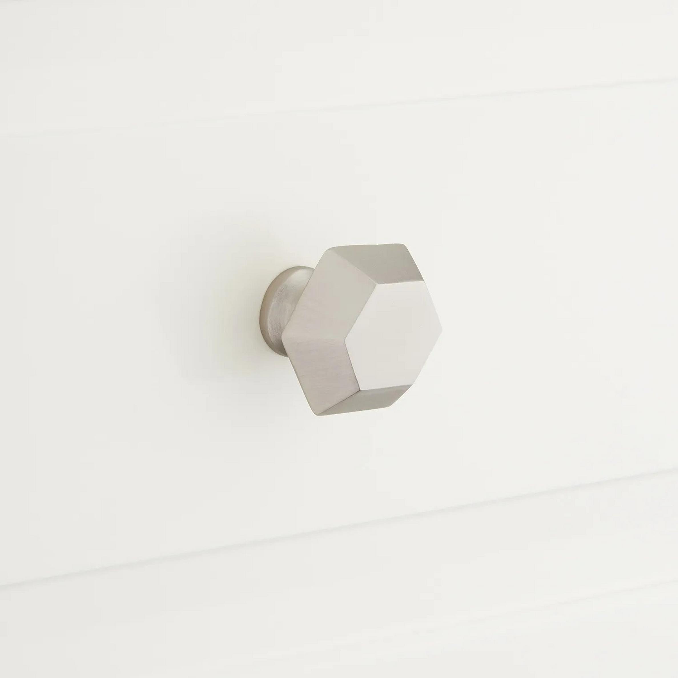 Kalska Solid Brass Hexagonal Cabinet Knob - Black Nickel | Signature Hardware