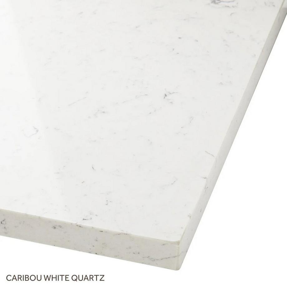 73" x 22" 3cm Quartz Vanity Top for Rectangular Undermount Sinks ...