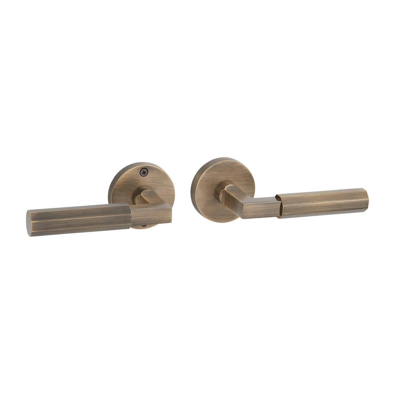 Matteen Solid Brass Interior Door Set - Lever Handle - Passage - Left ...