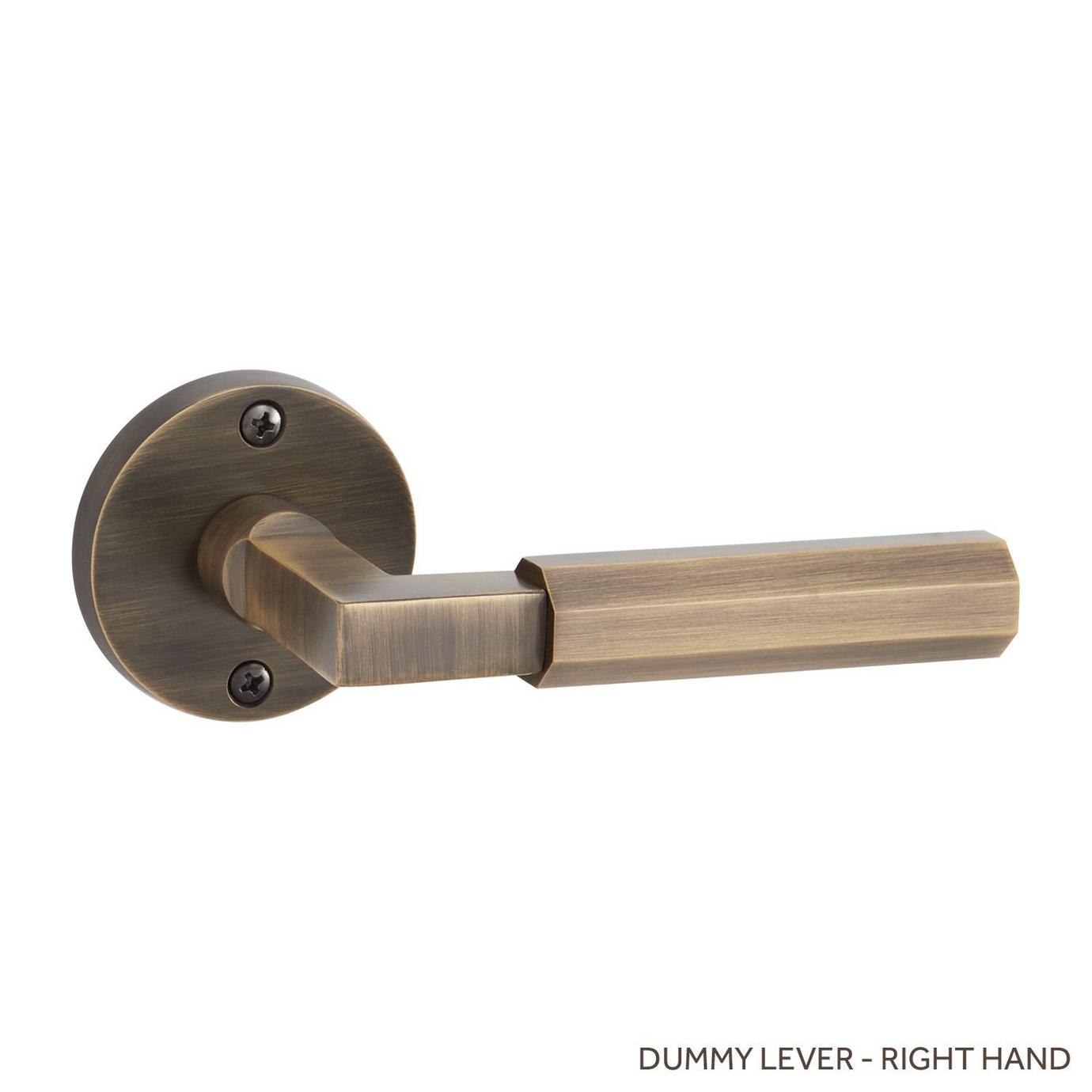 Matteen Solid Brass Interior Door Set - Lever Handle - Dummy - Left ...