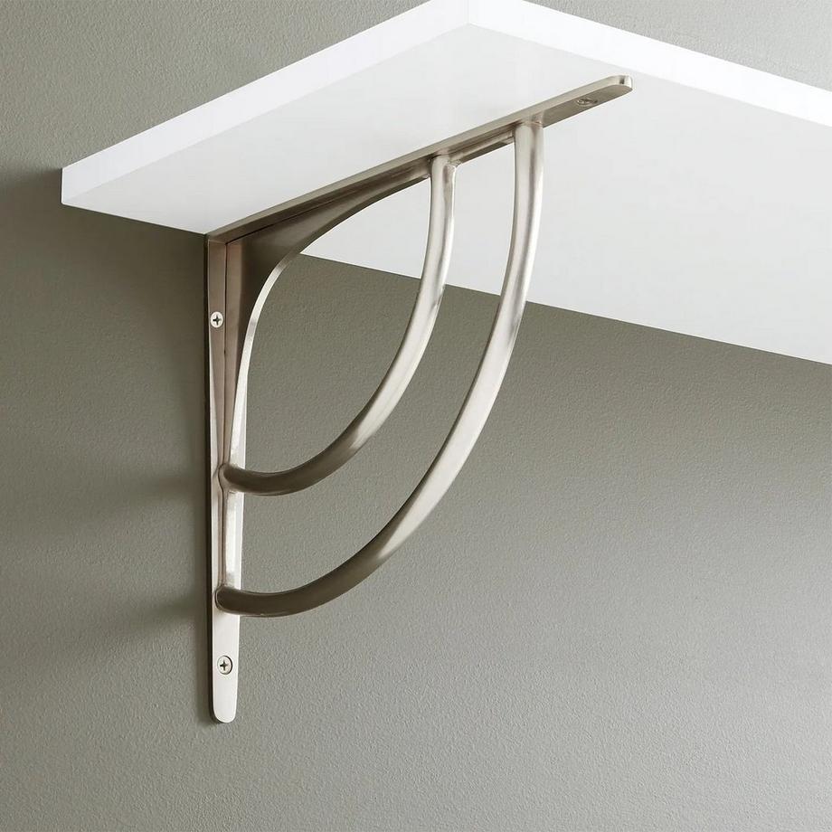 Terza Brass Shelf Brackets - Satin Brass | Signature Hardware
